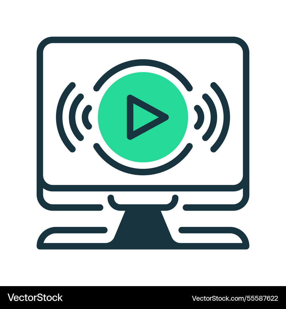 Streaming line icon universal creative premium Vector Image