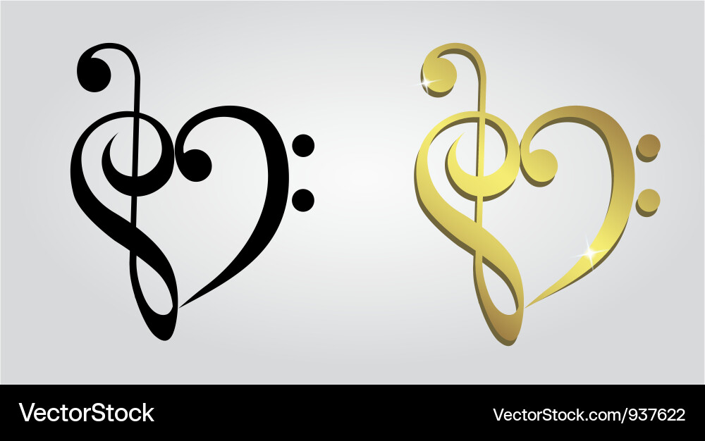 Treble Clef Heart Royalty Free Vector Image - VectorStock