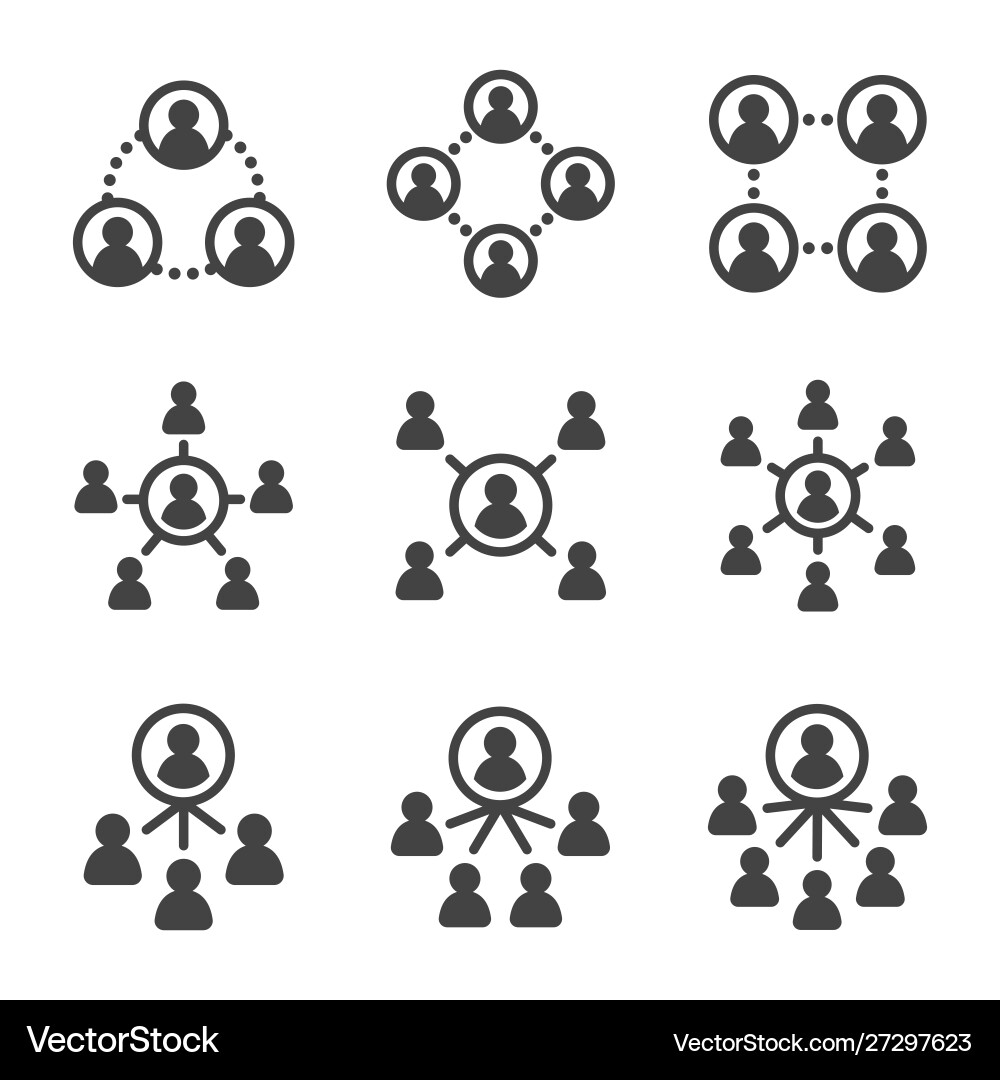 Connecting people icon set Royalty Free Vector Image