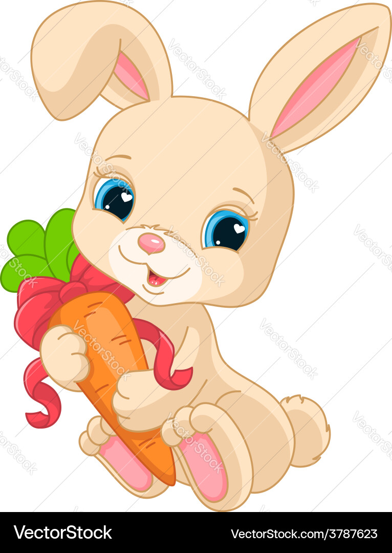 Cute Rabbit with Carrot Royalty Free Vector Image