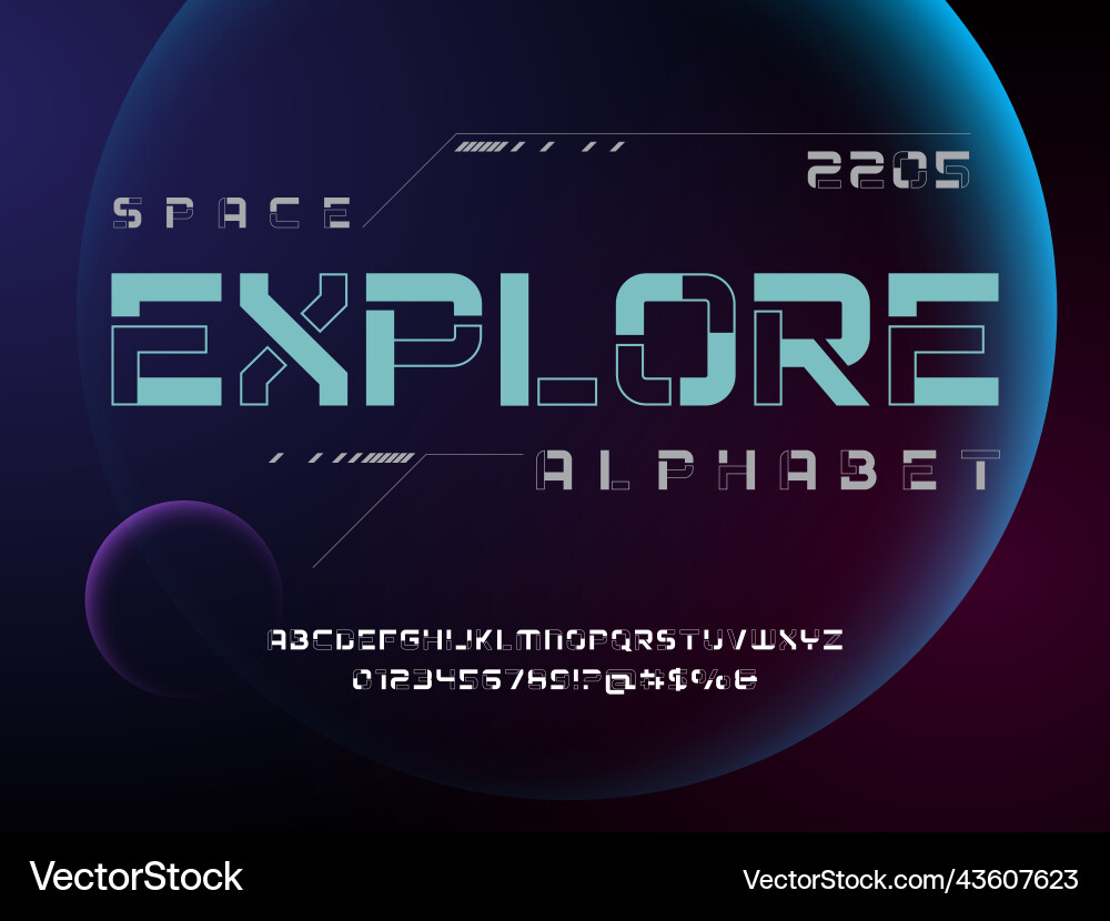 Futuristic font Royalty Free Vector Image - VectorStock