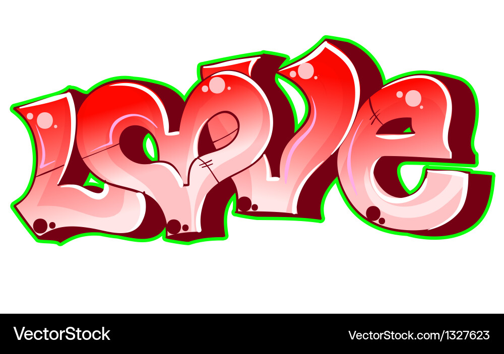 Graffiti urban art love Royalty Free Vector Image