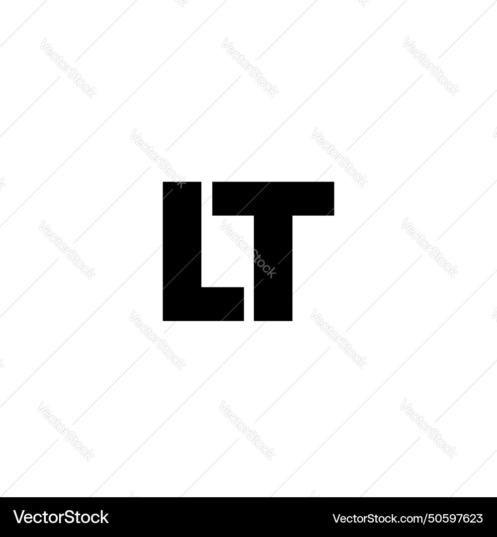 Letter l and t lt logo design template minimal Vector Image