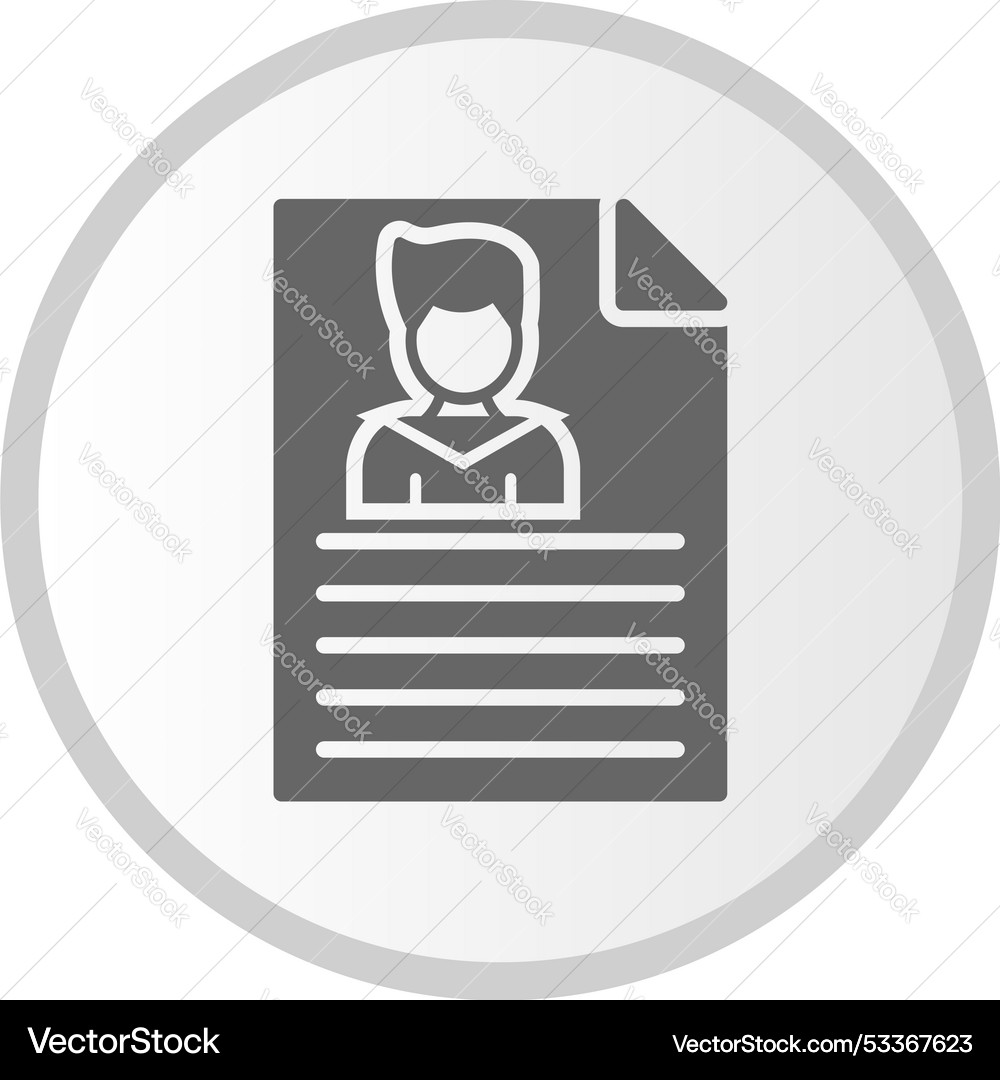 Resume glyph circle grey icon Royalty Free Vector Image
