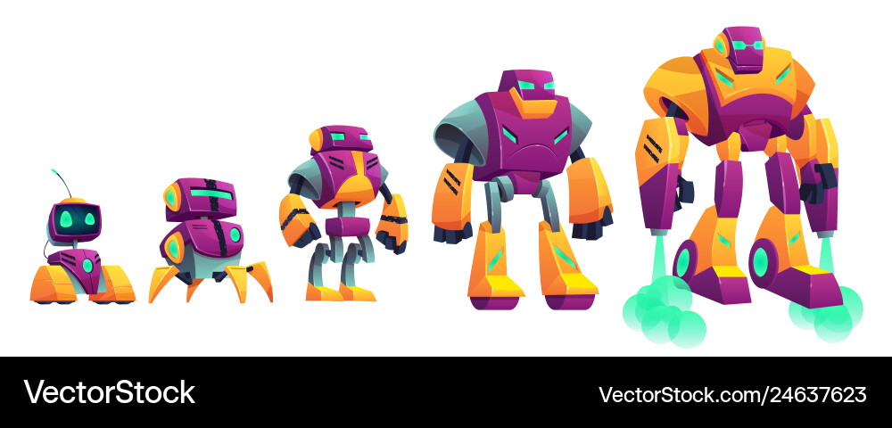 Robot Evolution Timeline Royalty Free Vector Image