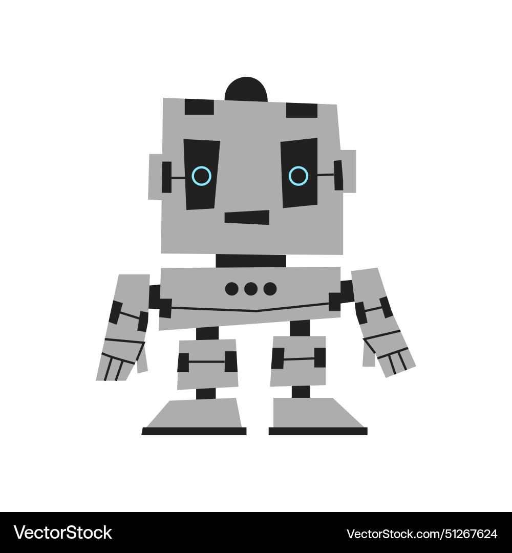A cute adorable friendly robot toy with square Vector Image