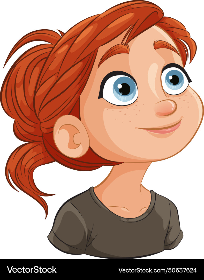 A smiling young redhead girl Royalty Free Vector Image