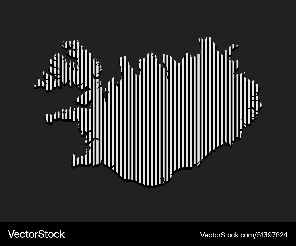 Abstract map iceland parallel grey lines Vector Image