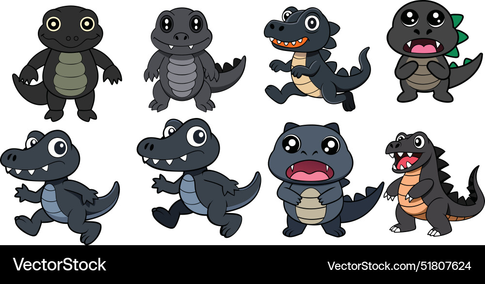 Black caimans design animal Royalty Free Vector Image