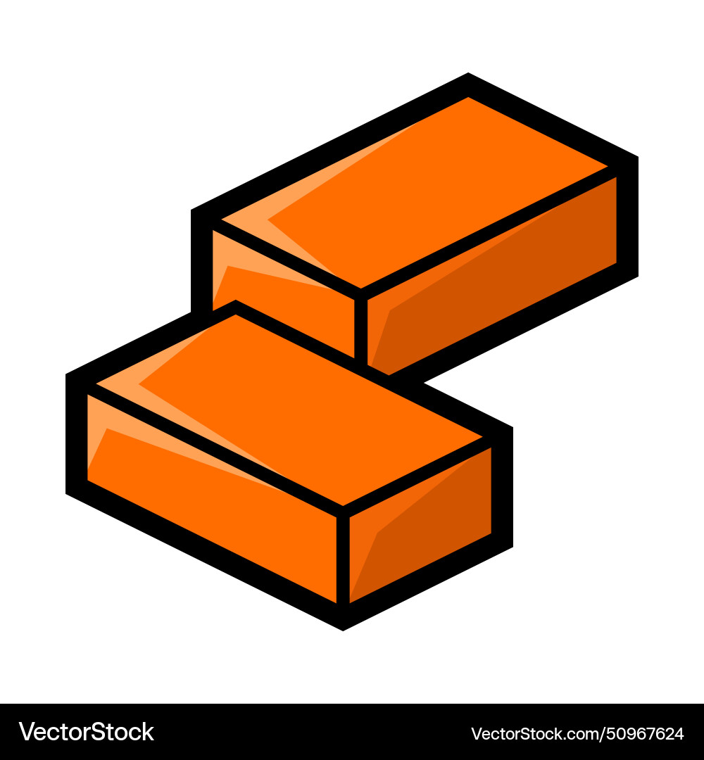 Bricks icon in isometry style construction image Vector Image