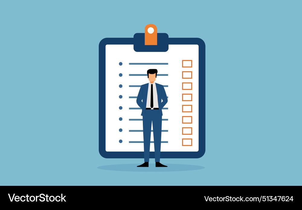 Business man checklist Royalty Free Vector Image