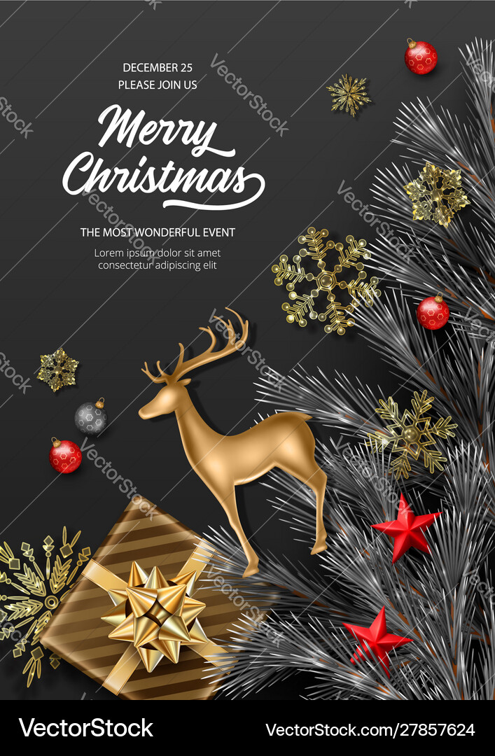 Christmas Fir Tree Poster – Royalty-Free Vector | VectorStock