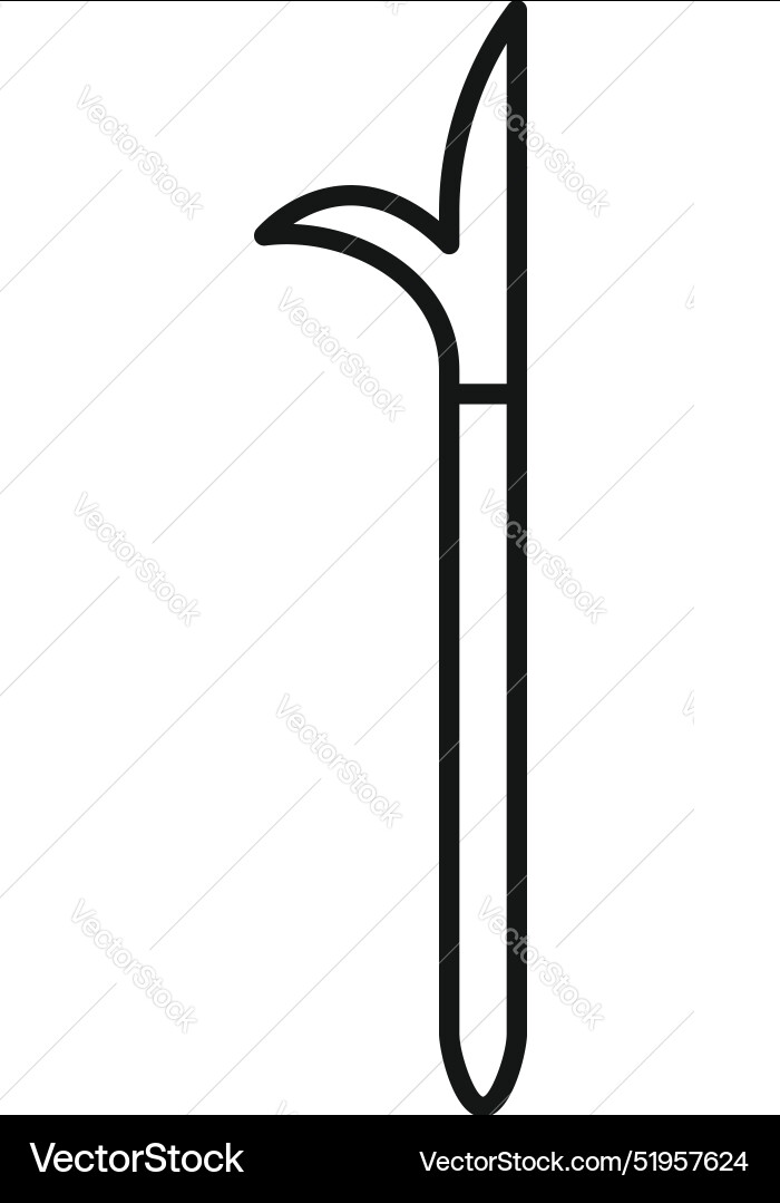 Gardening hand rake tool with wooden handle line Vector Image