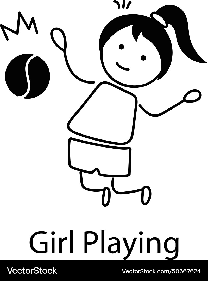 Girl playing Royalty Free Vector Image - VectorStock