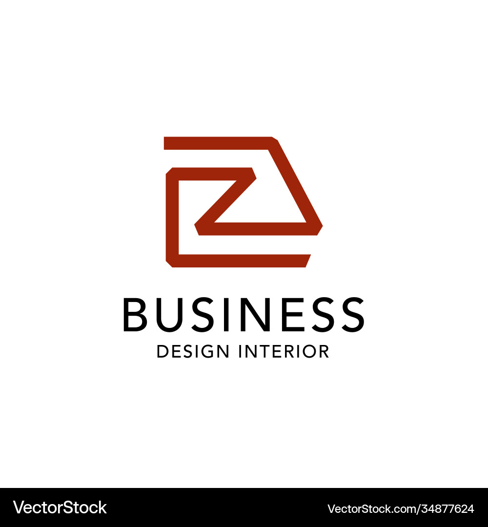 Letter r architect home interior logo design Vector Image