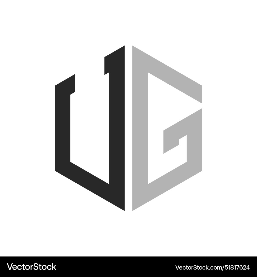 Modern unique hexagon letter ug logo design Vector Image