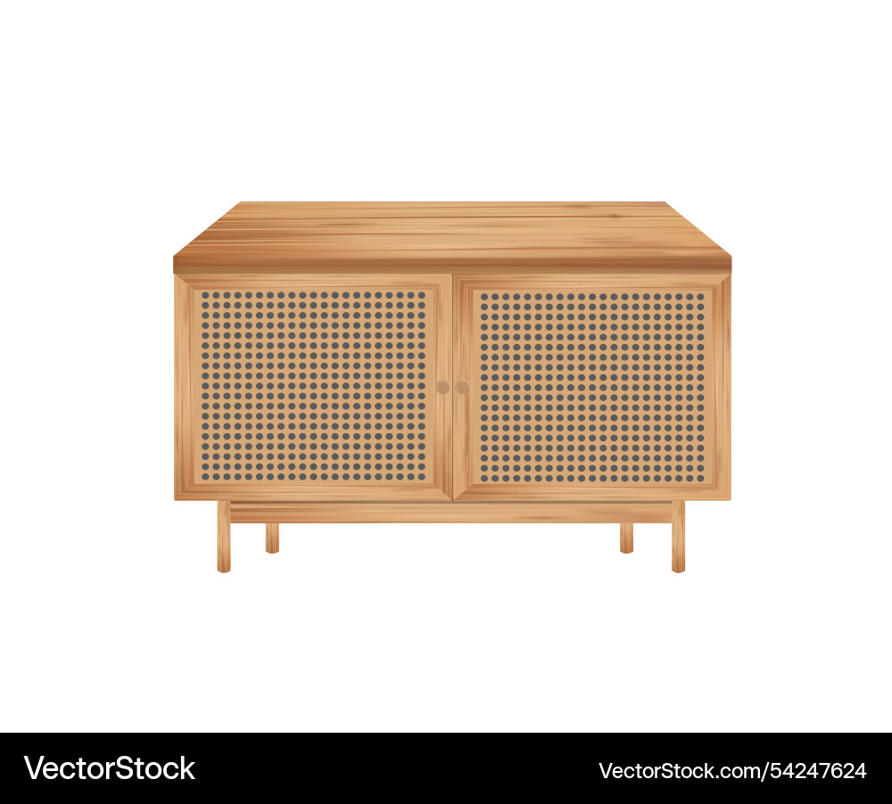 Modern wooden cabinet Royalty Free Vector Image