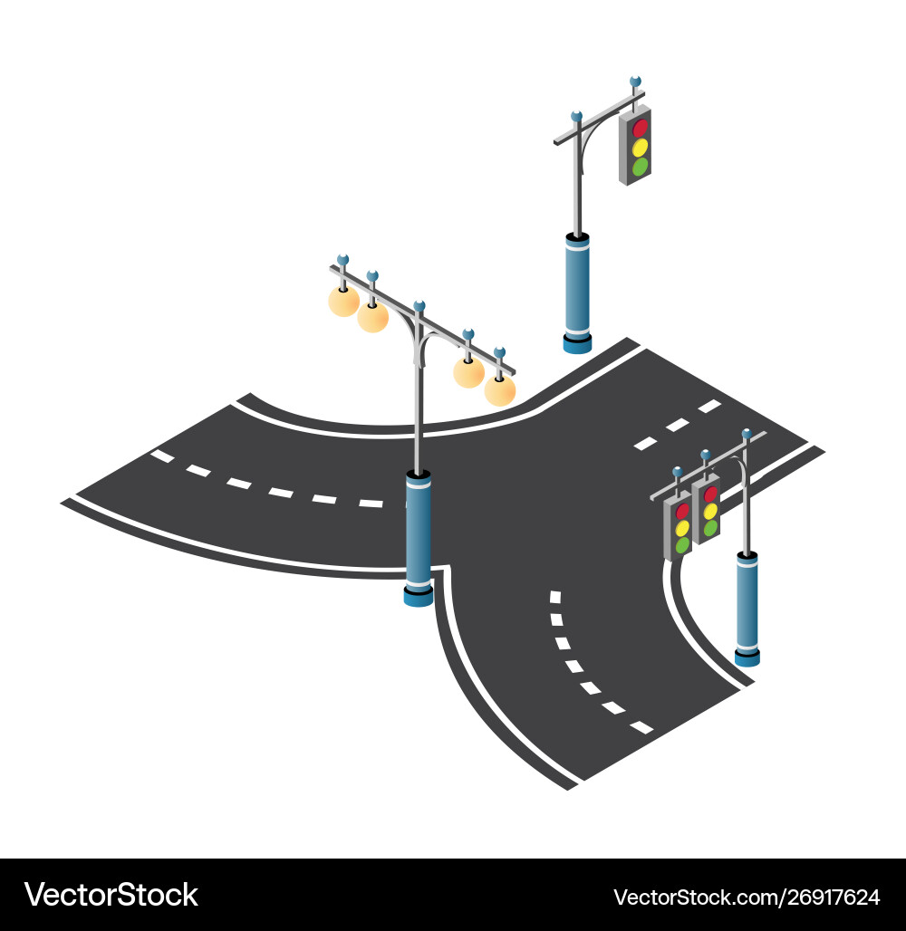 Road streetlight traffic Royalty Free Vector Image