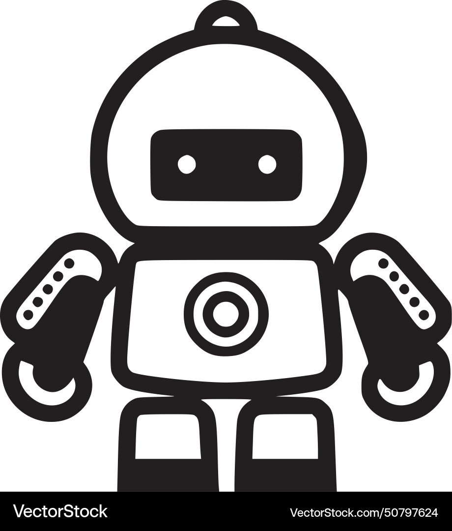 Robot - minimalist and flat logo Royalty Free Vector Image