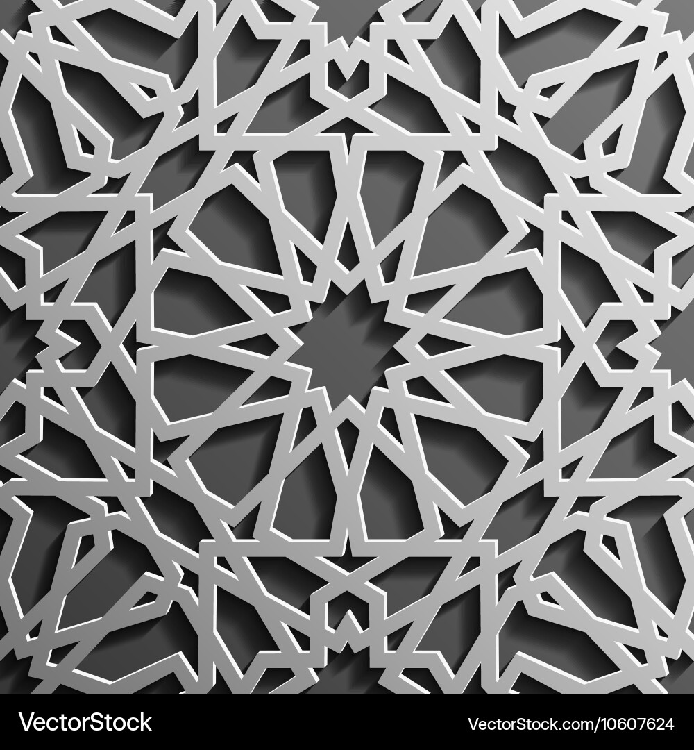 Seamless islamic pattern 3d traditional arabic Vector Image