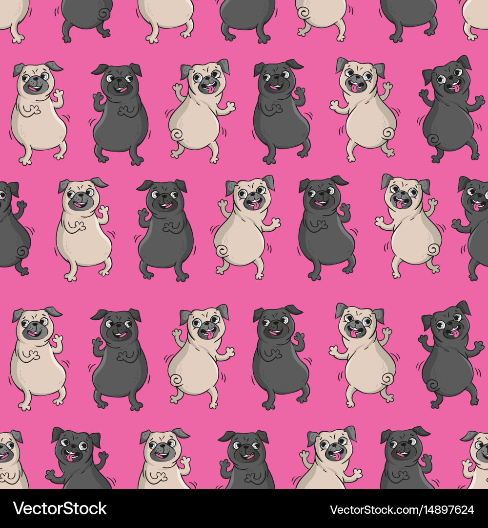 Seamless pattern with funny dogs Royalty Free Vector Image