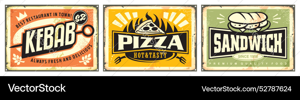 Vintage restaurant signs Royalty Free Vector Image