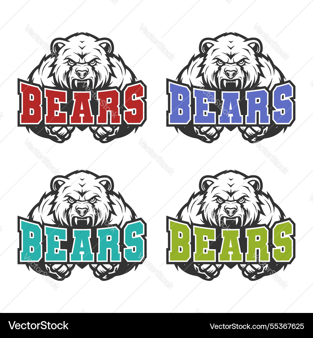 Bears clip art design mascot Royalty Free Vector Image
