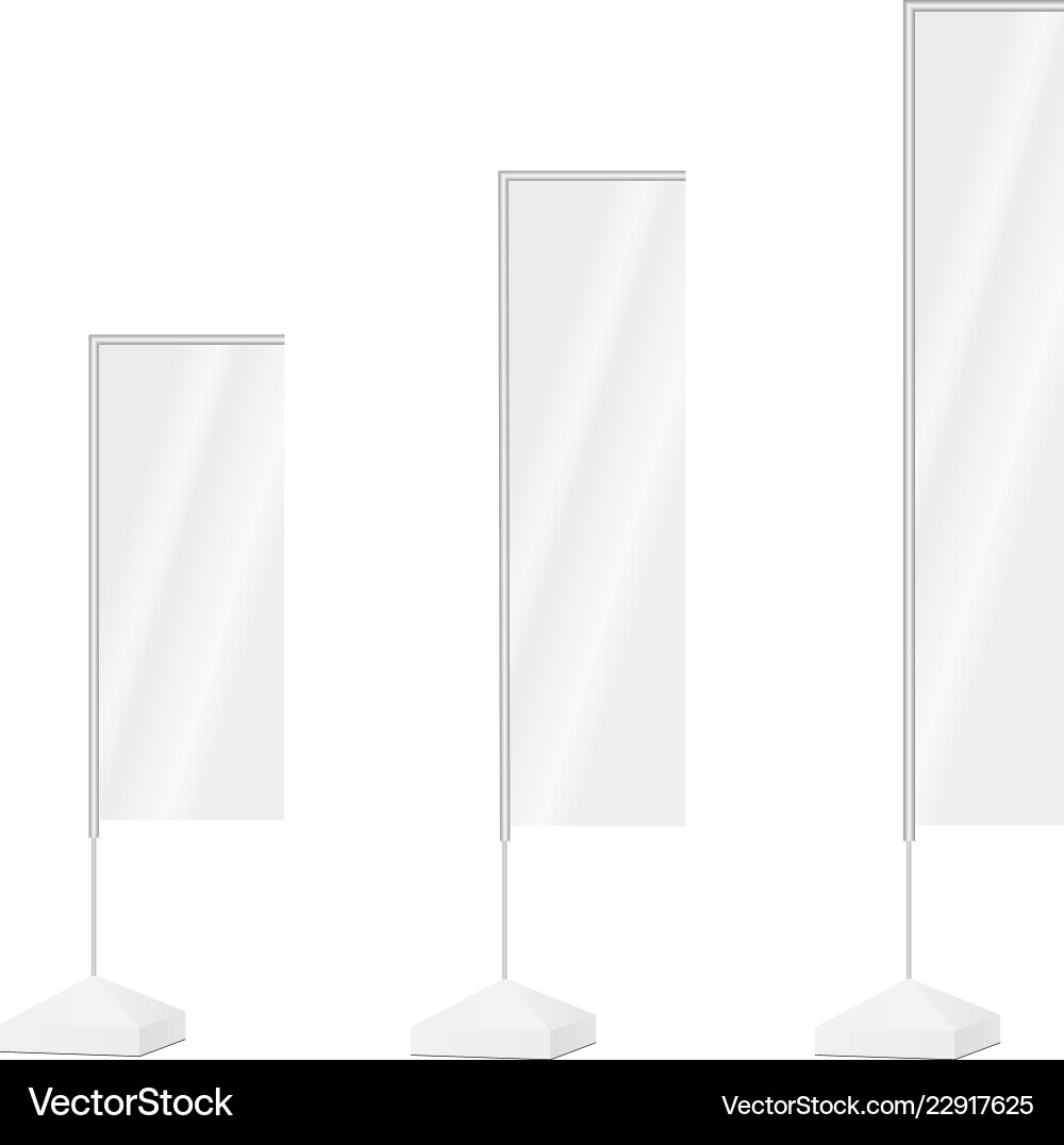 Blank rectangular flags Royalty Free Vector Image