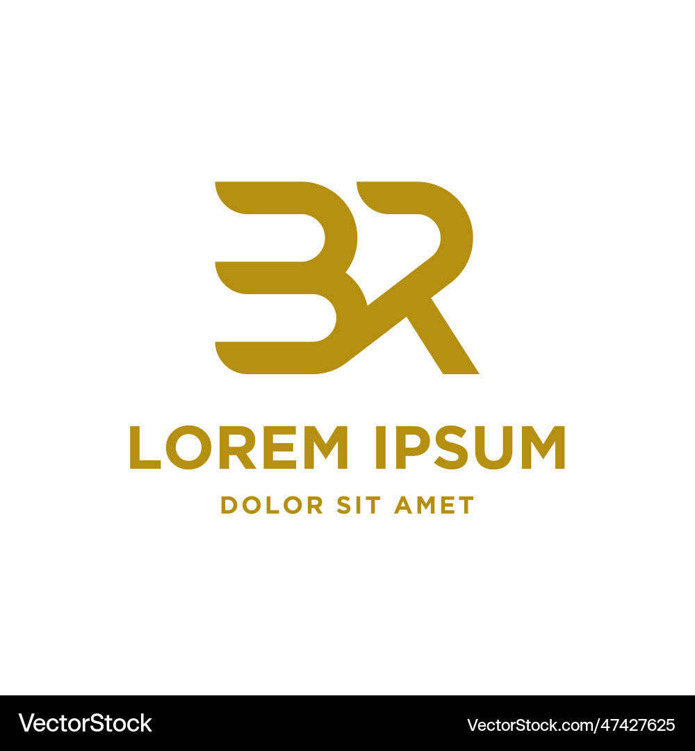 Br letter logo - minimalist monogram brand ident Vector Image
