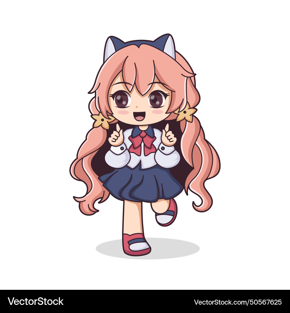 Chibi anime character design Royalty Free Vector Image