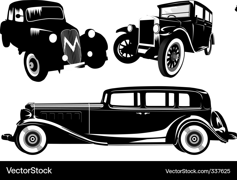 Classic Vintage Cars Royalty Free Vector Image