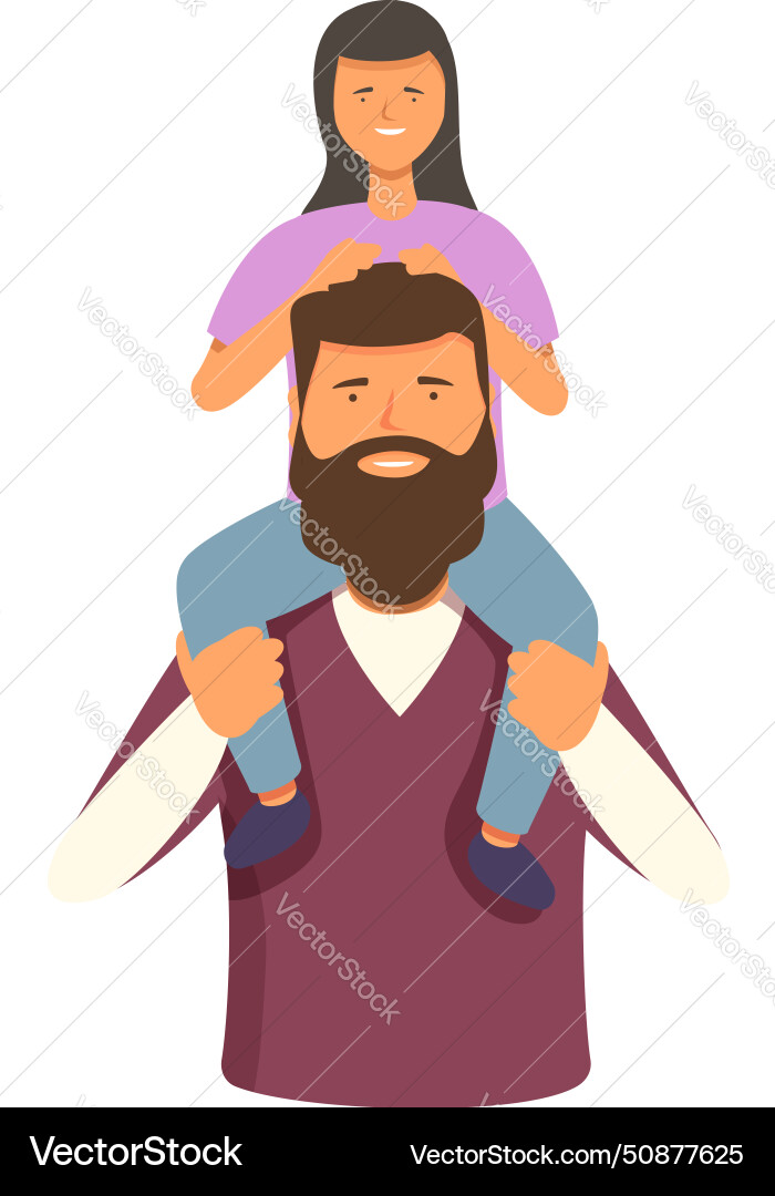 Cute father smiling icon cartoon relax Royalty Free Vector