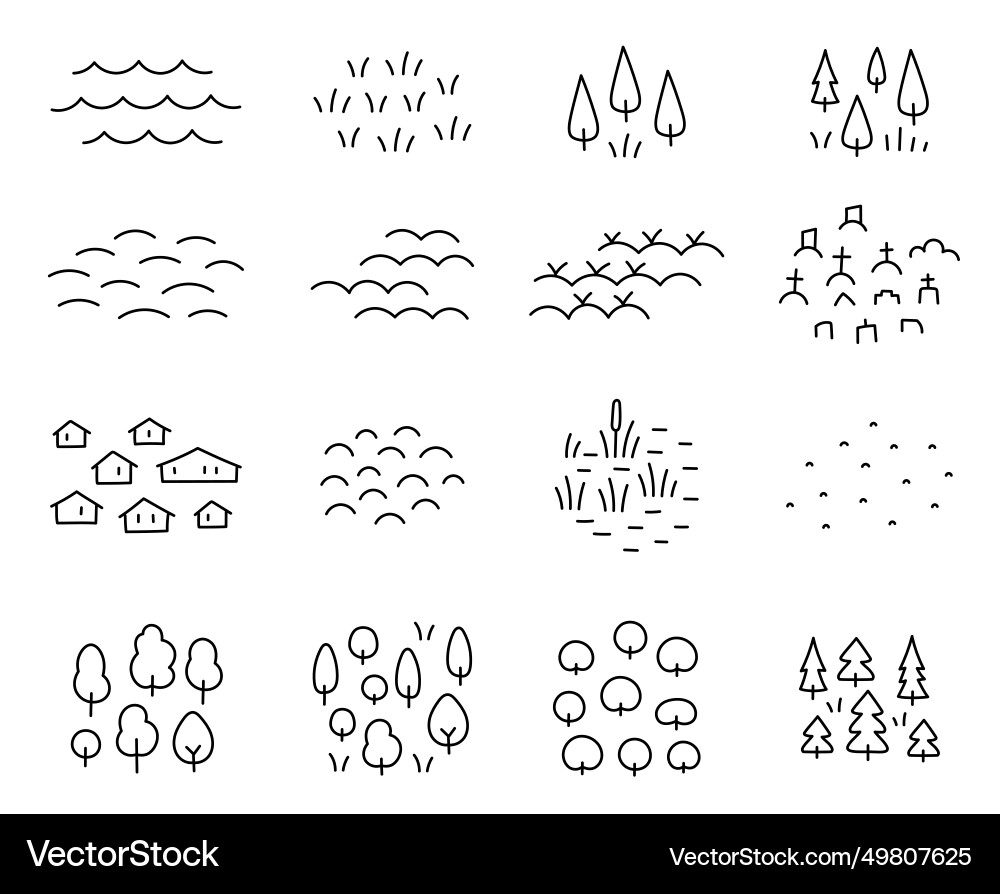 Design map legend symbolization elements kit Vector Image