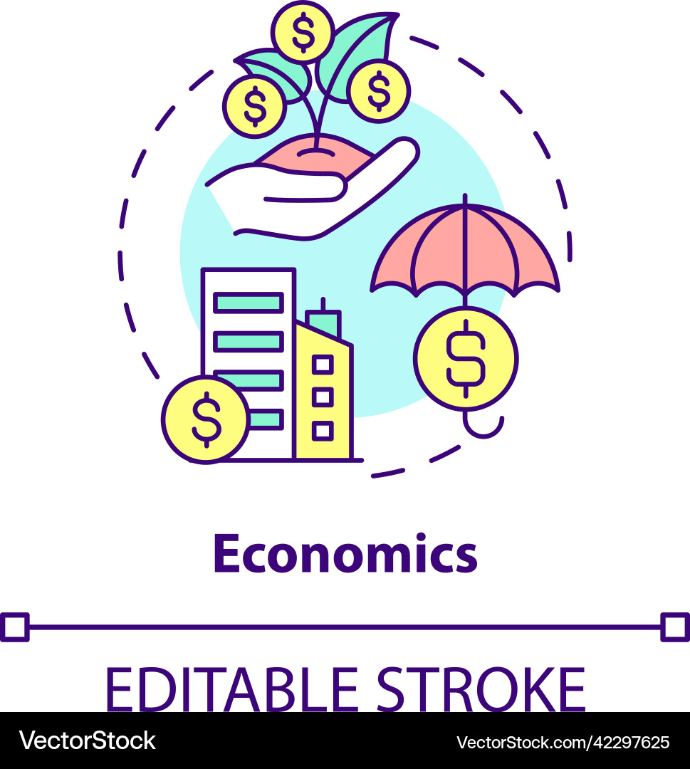 Economics concept icon Royalty Free Vector Image