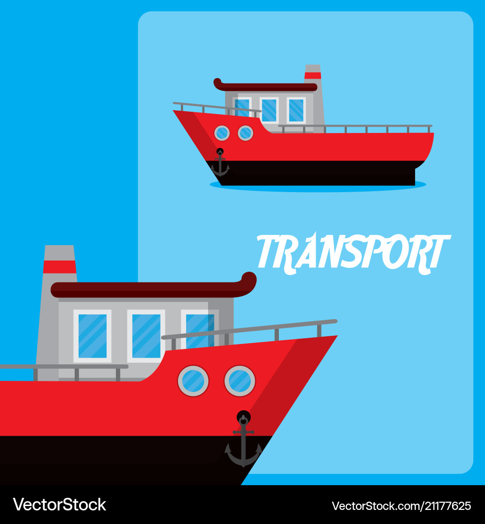 Fishing boat maritime transport Royalty Free Vector Image