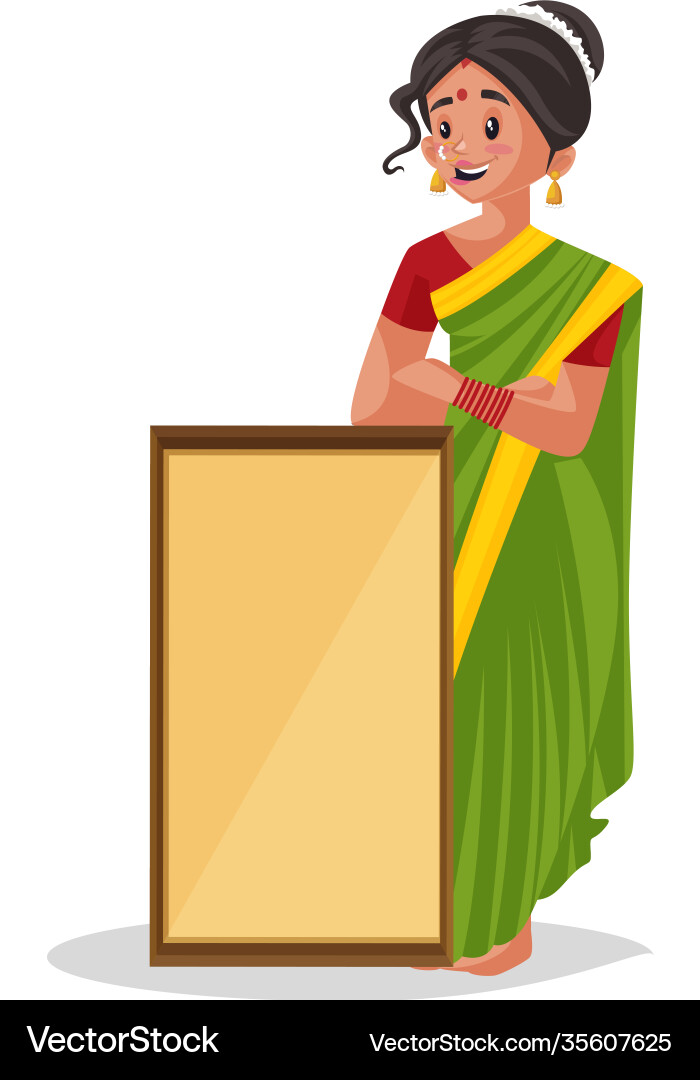 Indian marathi woman cartoon Royalty Free Vector Image
