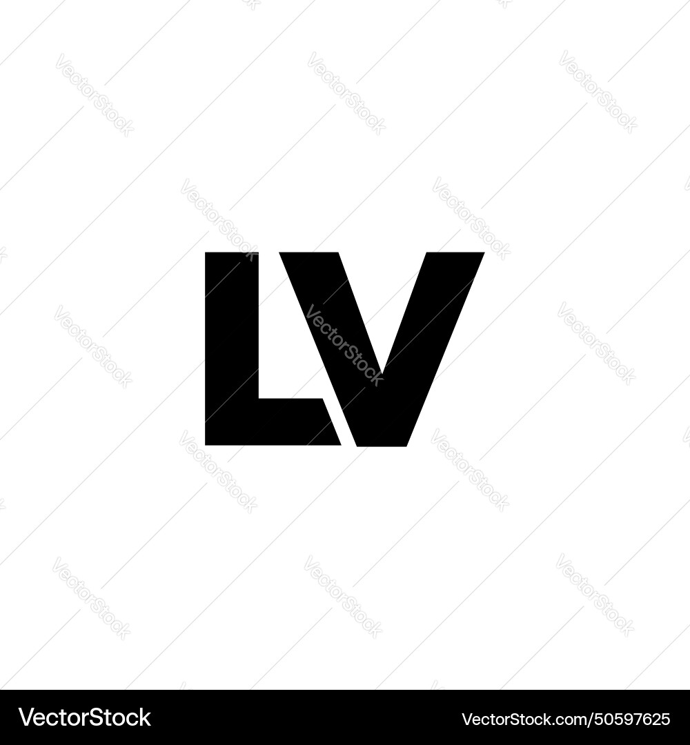 Letter l and v lv logo design template minimal Vector Image