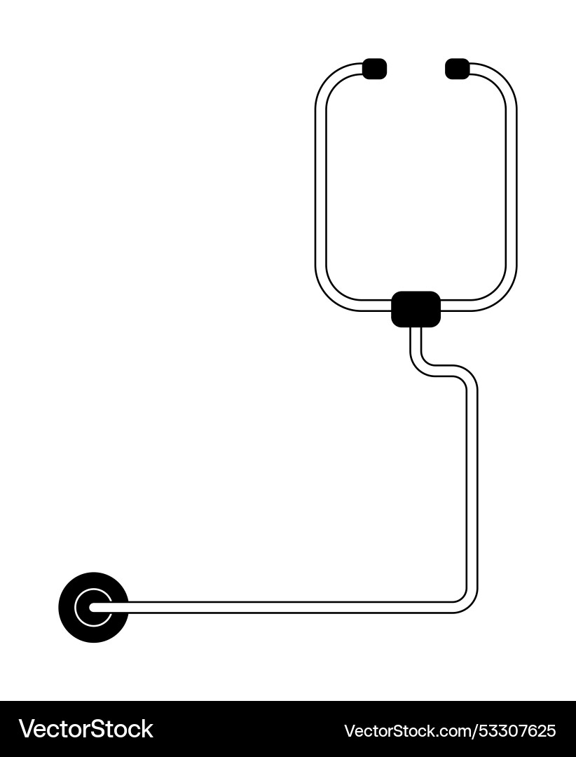 Modern minimalist stethoscope in black and white Vector Image