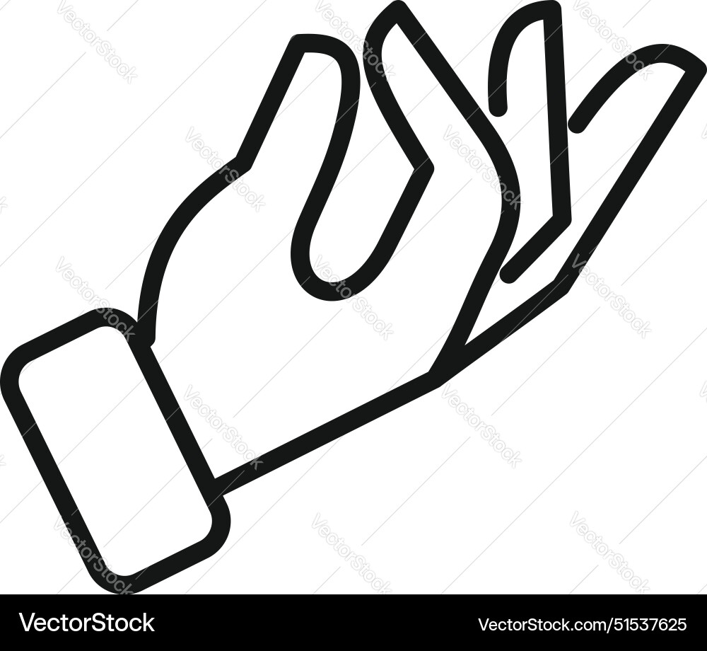 Open hand line icon Royalty Free Vector Image - VectorStock