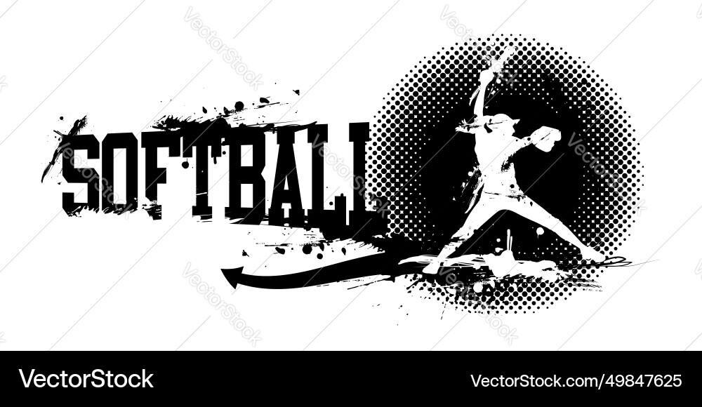 Softball banner Royalty Free Vector Image - VectorStock