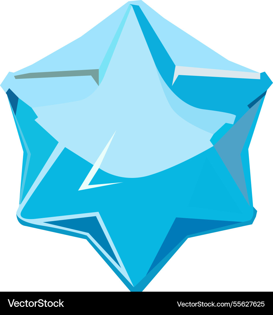 Star color blue minimal single on white icon Vector Image