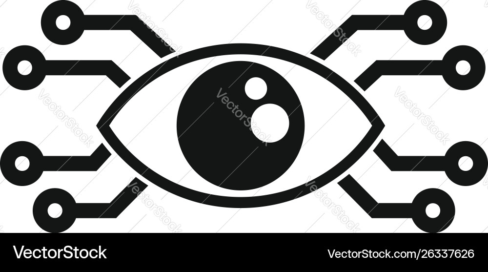Ai smart eye icon simple style Royalty Free Vector Image