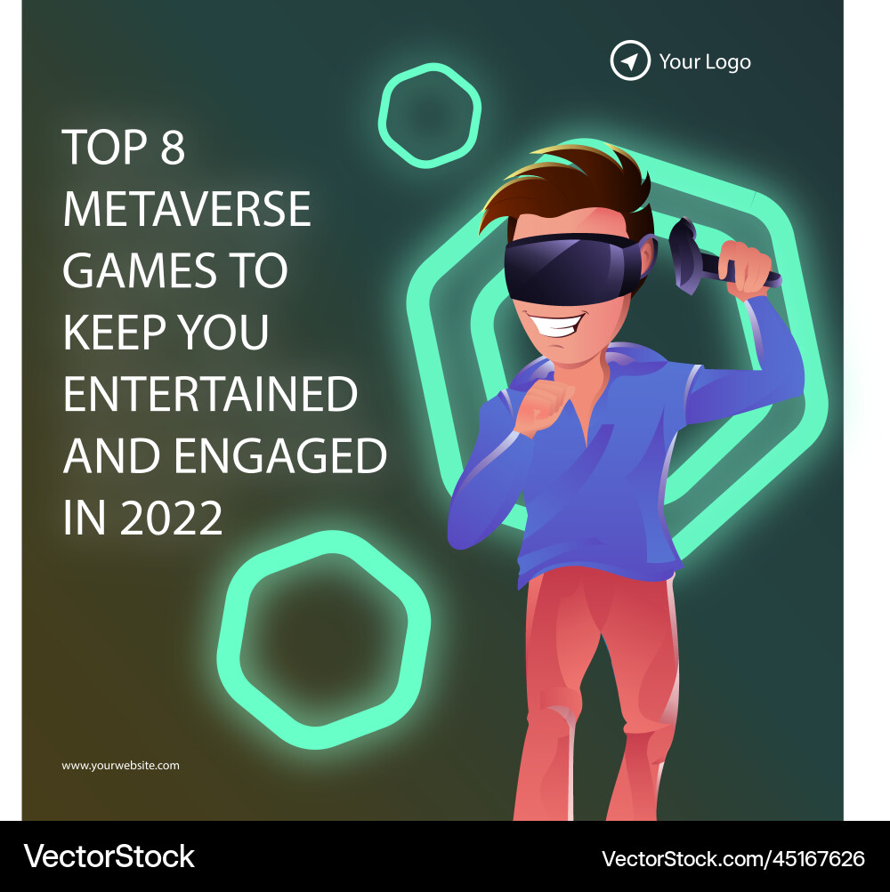 Banner design of metaverse games Royalty Free Vector Image