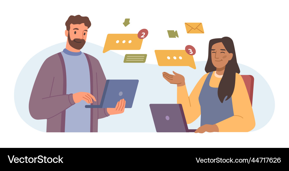 Business project team communicating Royalty Free Vector