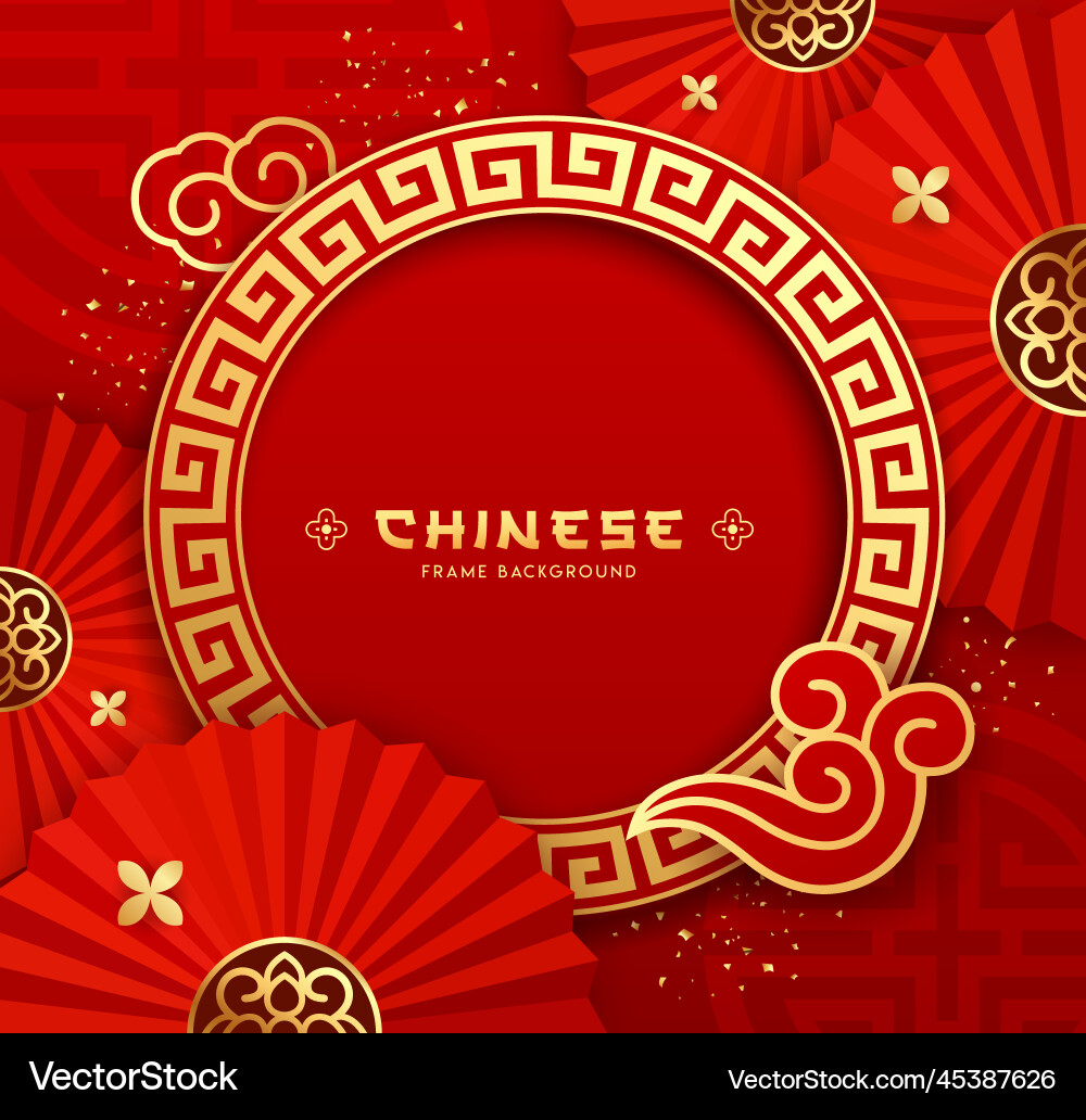 Chinese frame circle style decorative round border