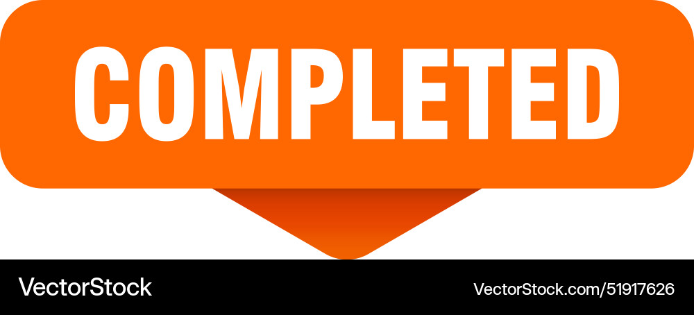 Completed sticker completed sign on transparent Vector Image