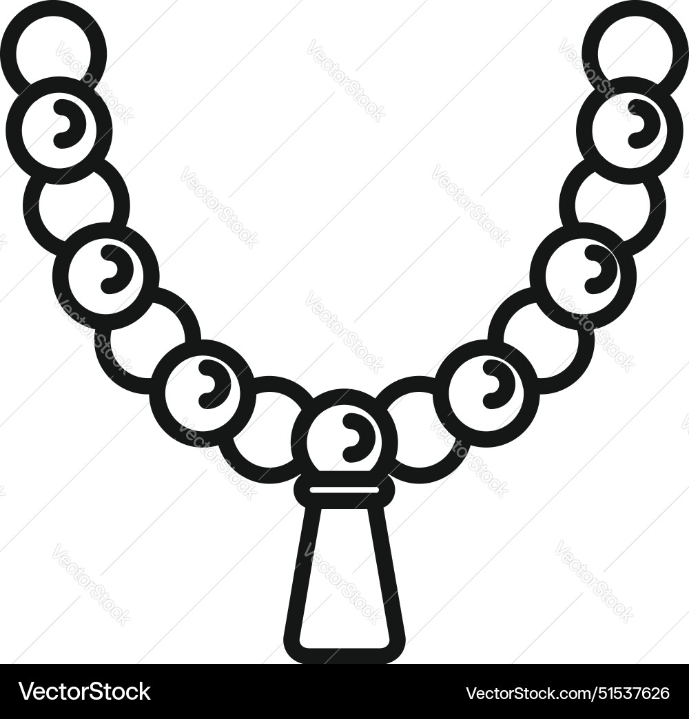 Monochrome of a beaded necklace Royalty Free Vector Image