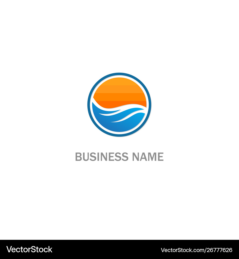 Ocean Sunset Logo Royalty Free Vector Image - VectorStock