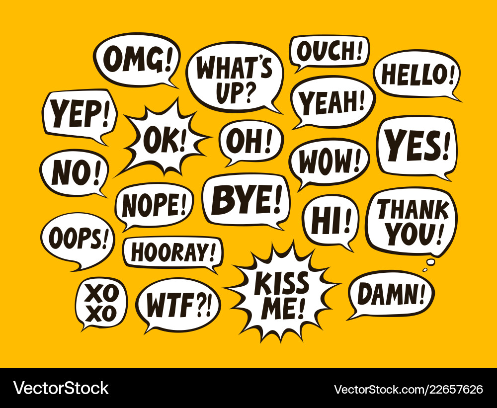 Set of comic speech bubbles chat communication Vector Image