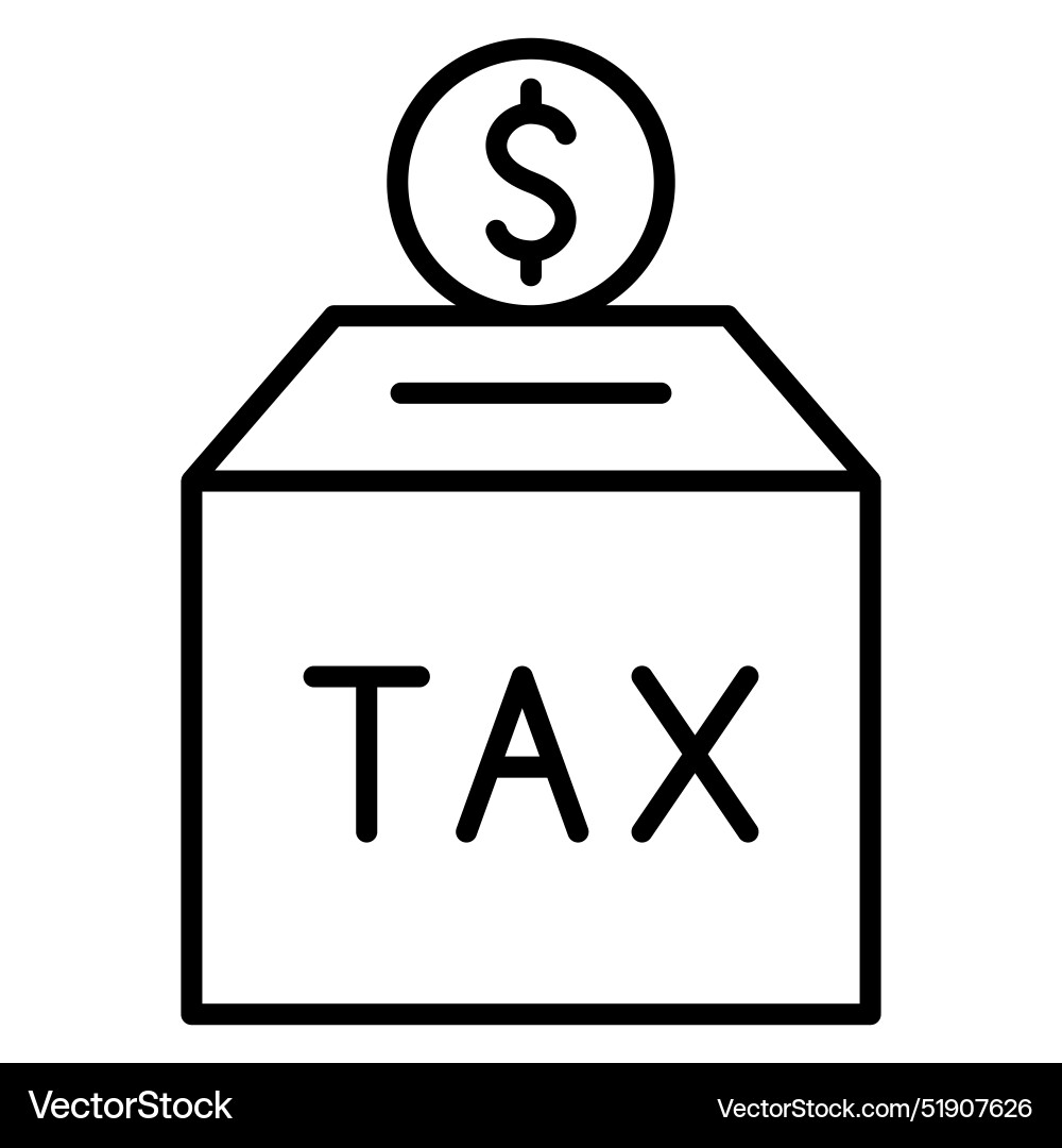 Tax payment icon in thin line style graphic design